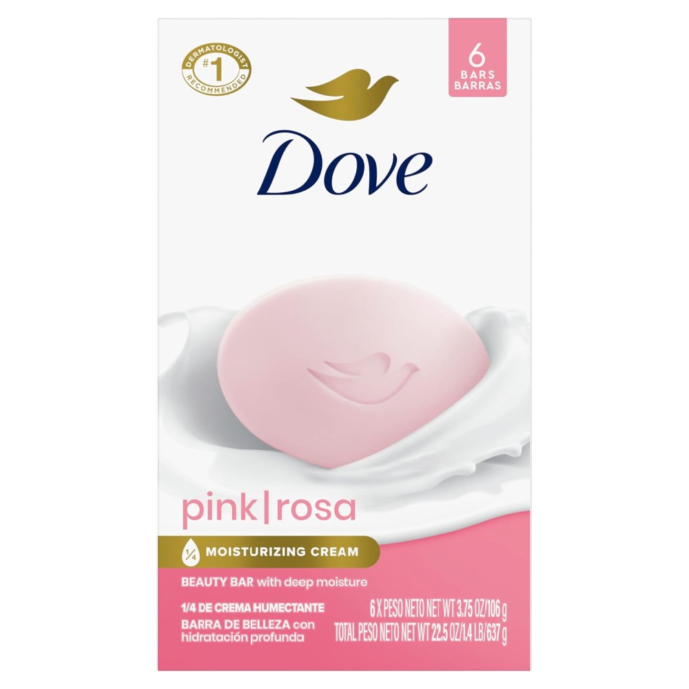 Dove Rosa Barra de Belleza, Jabón Hidratante con Crema Humectante y ...