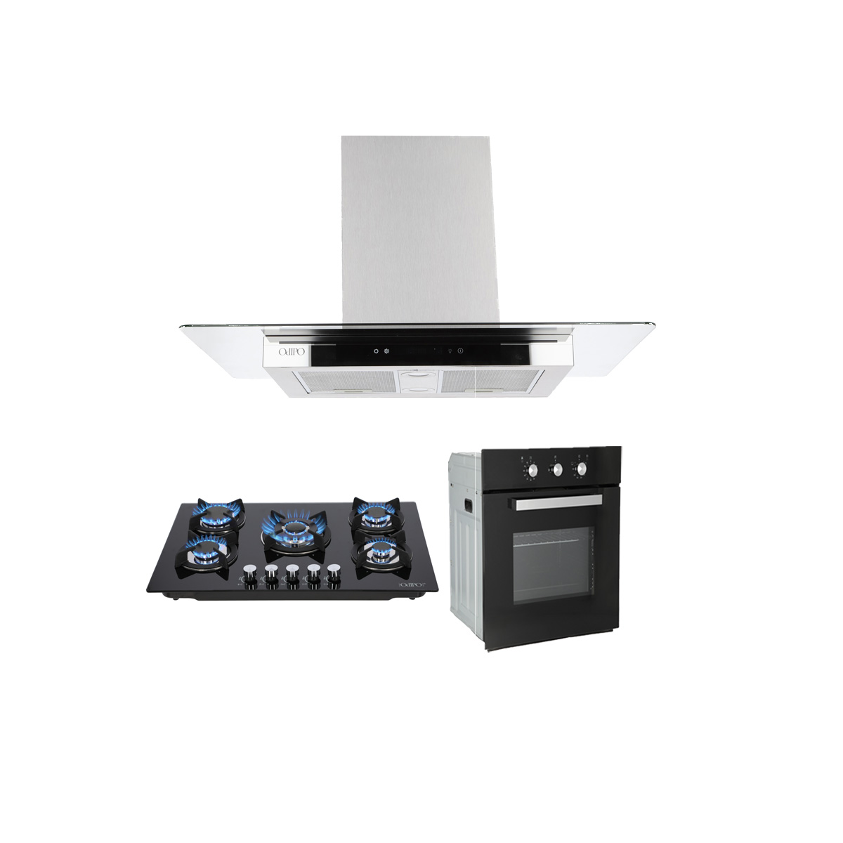 TRICOMBO Campana 90cms Cristal Recto Tipo Isla Contr Dig + Parrilla ...