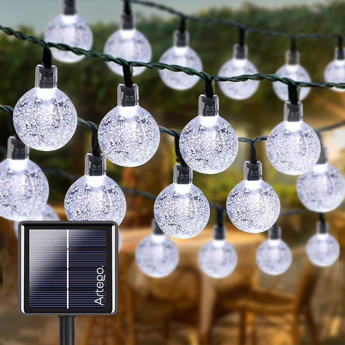 Luces solares 100 led esferas bola crystal style 8 modos de uso para ...