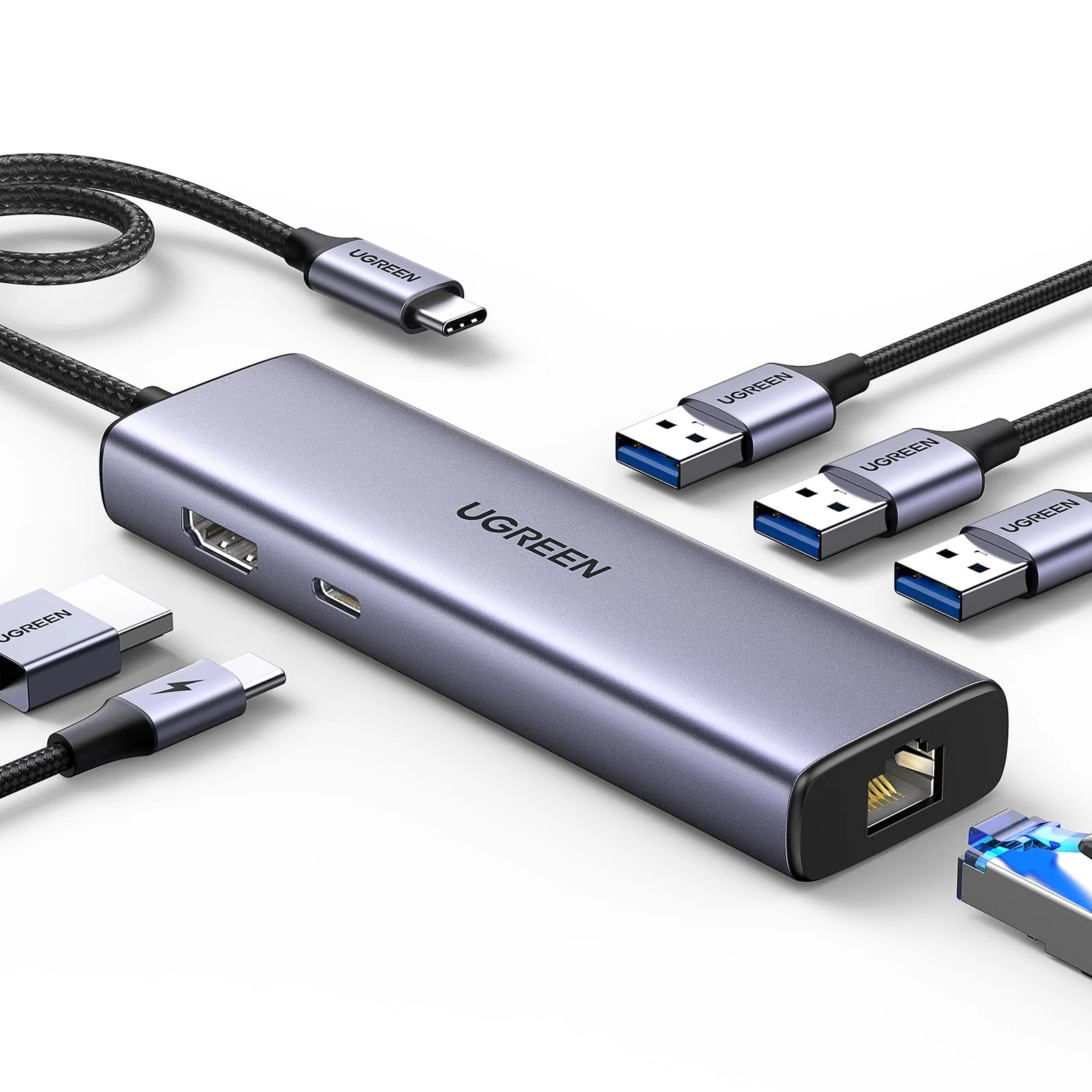 UGREEN Hub USB-C, Docking Station Revodok 6 en 1, HDMI 4K, Ethernet RJ45, para MacBook ...