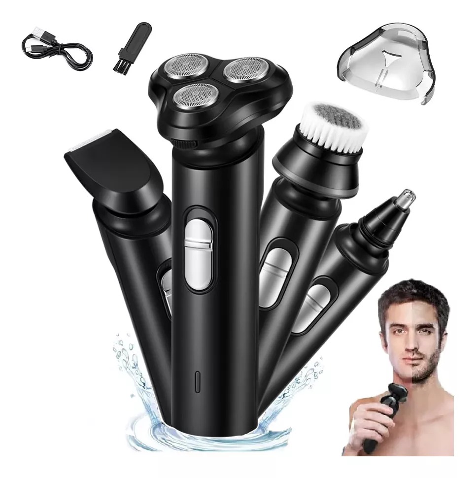 4 En 1 Afeitadora Electrica Rasuradora Barba Recargable Kit