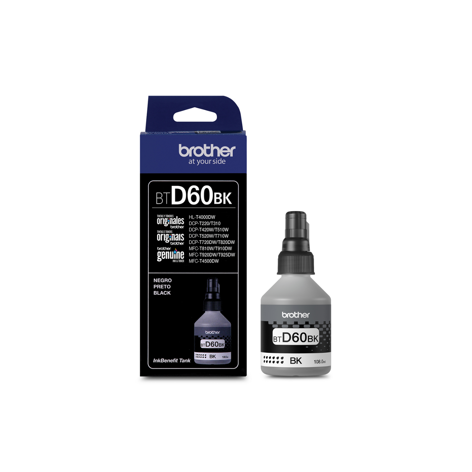 Tinta Brother BTD60BK/ 6500 páginas / Brother DCP / MFC color Negro
