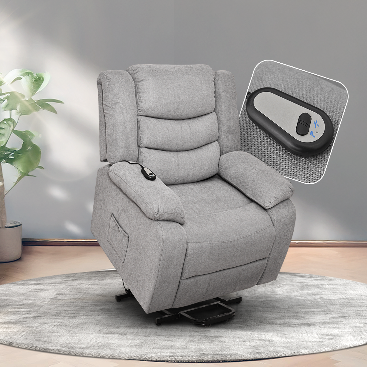 Sillón Reclinable Eléctrico Individual - Reposet Reclinable Confortable con Elevador para ...