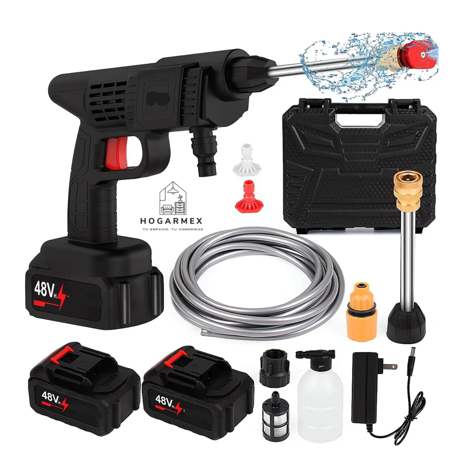 Pistola De Lavado Para Eléctrica Lavar Autos Con 2 Baterías Mdhl 8106