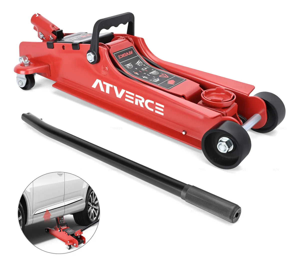 Gato Hidraulico De Patín Para Carro 2.5 Toneladas Portátil Atverce BZ1