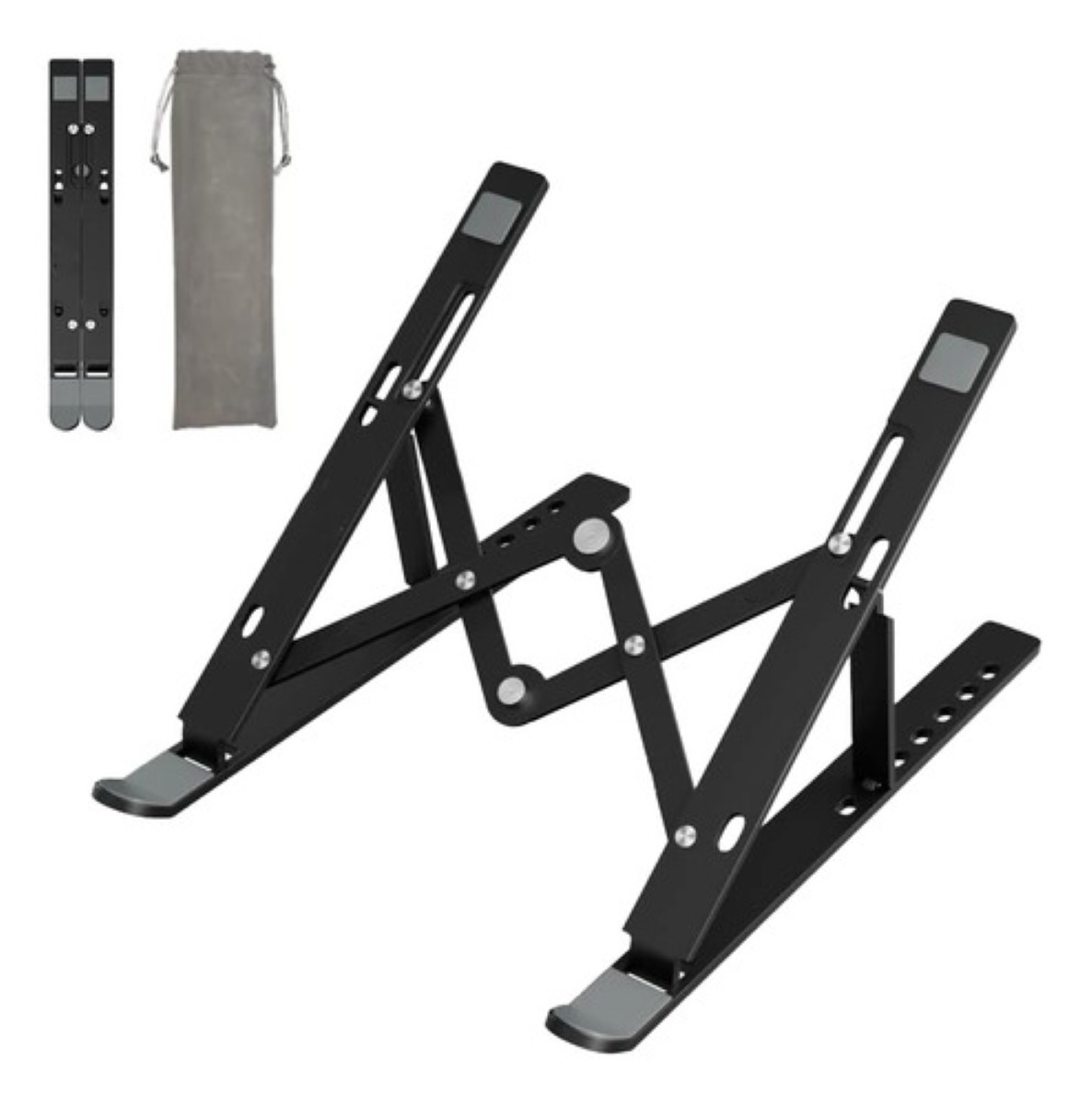 Base Soporte Laptop Aluminio,plegable,portátil Y Ajustable Plata