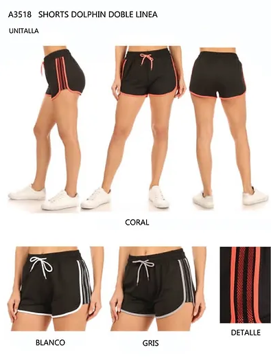 PAQUETE 10PZS PAQUETE 10PZS SHORT DOLPHIN DOBLE LINEA