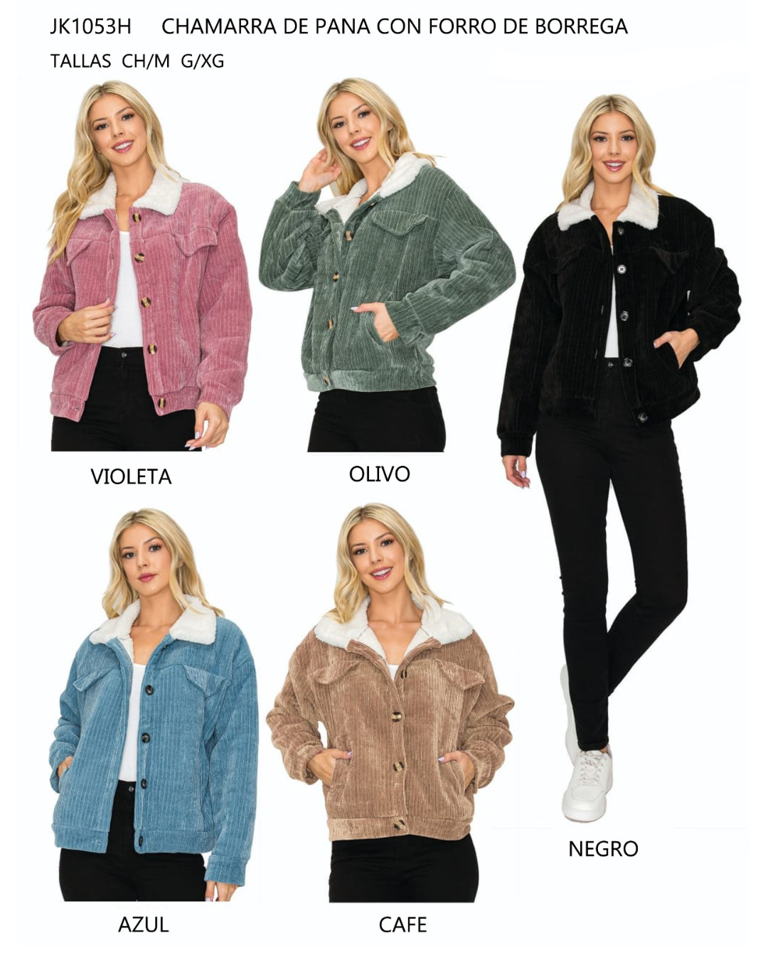 PAQUETE 10PZS CHAMARRA DE PANA CON FORRO DE BORREGA
